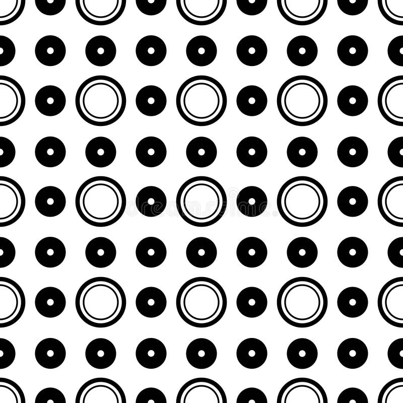 Black and White Circle Dot Vector Pattern Stock Vector - Illustration ...