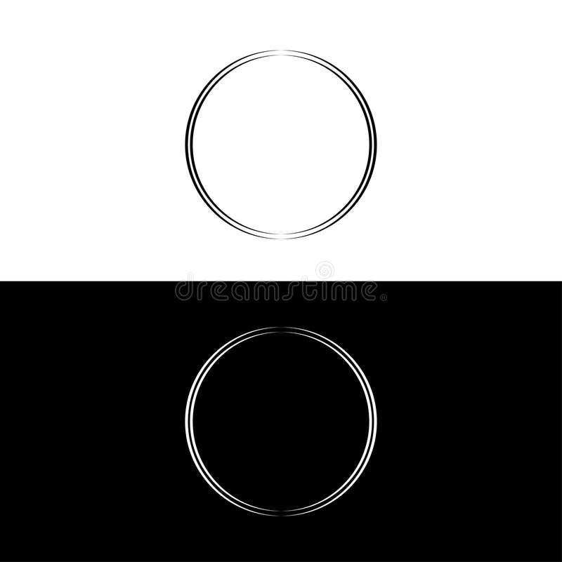 Black and White Circle Ellipse Logo Design Stock Vector - Illustration ...