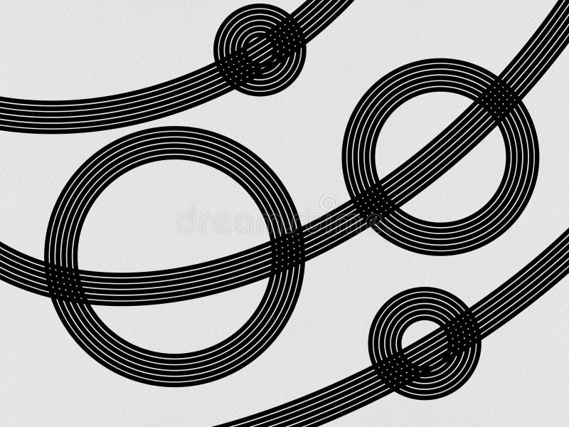 Black White Circle Lines Wavy Line Modern Template Card Paper Dot ...