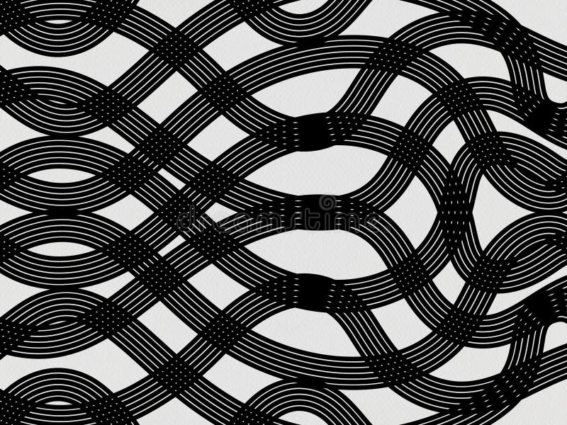 Black White Circle Lines Wavy Line Modern Template Card Paper Dot ...