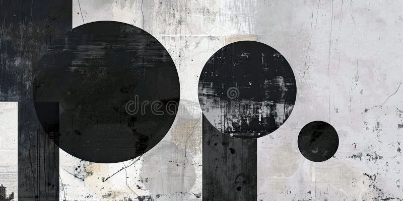 Black and White Circle Pattern with a Rough Texture Background. Stock ...