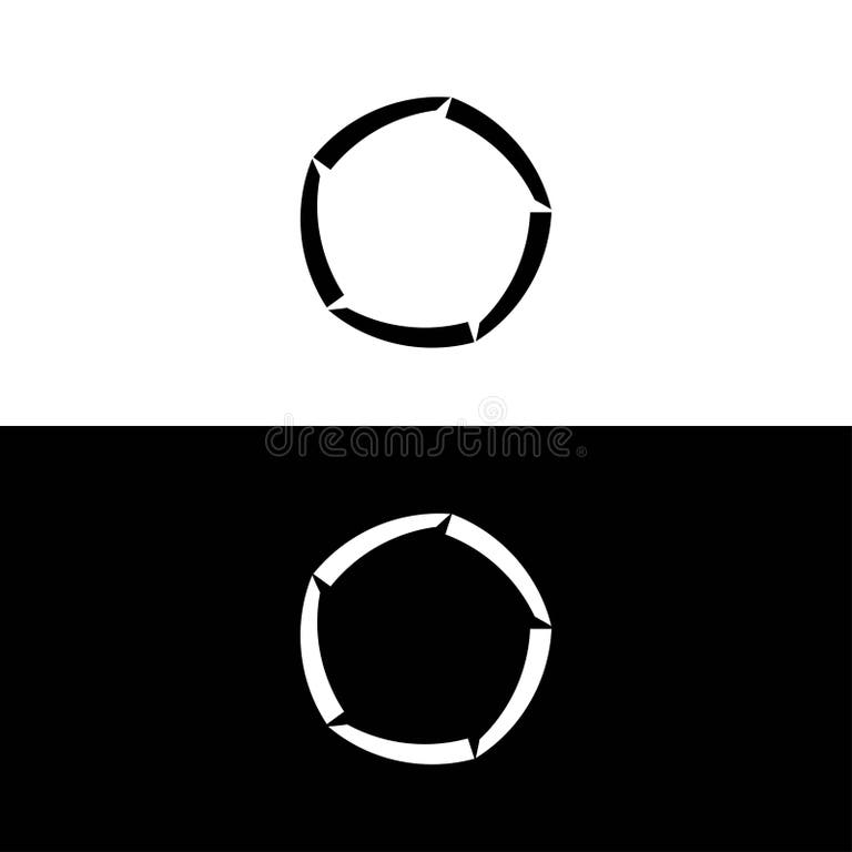 Black and White Circle Logo Design Stock Illustration - Illustration of ...