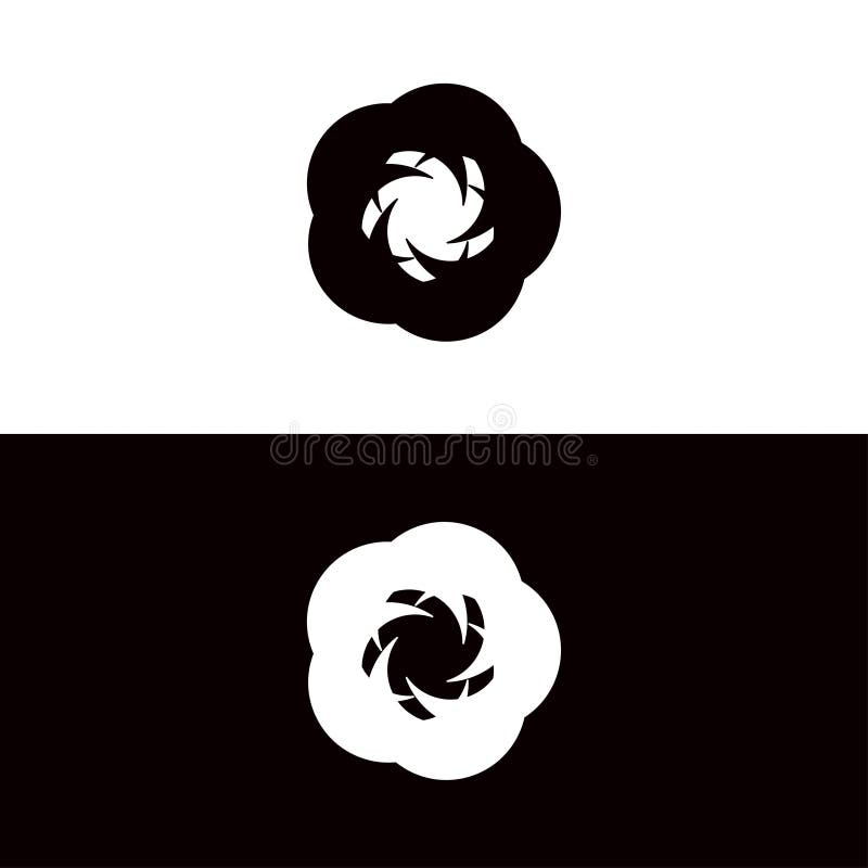 Black and White Circle Vector Logo Design Stock Vector - Illustration ...