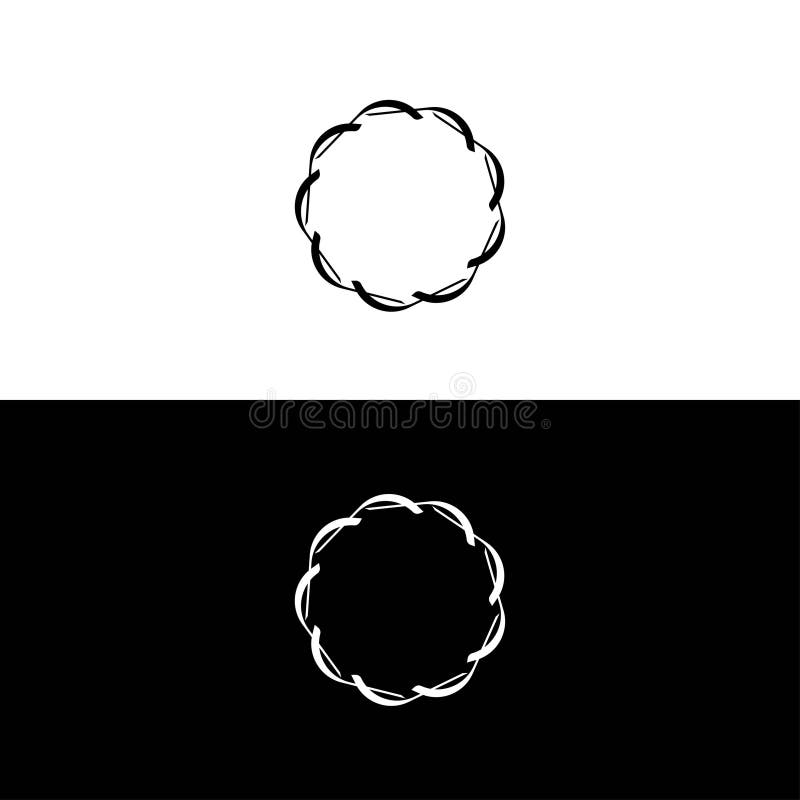 Black and White Circle Vector Logo Design . Circle Unique Stock Vector ...