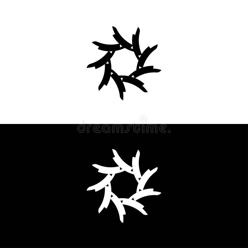 Black and White Circle Vector Logo Design . Circle Unique Stock Vector ...
