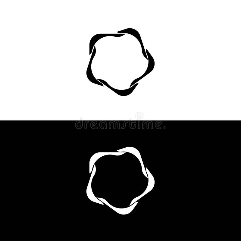 Black and White Circle Vector Logo Illustration Design . Circle Logo ...