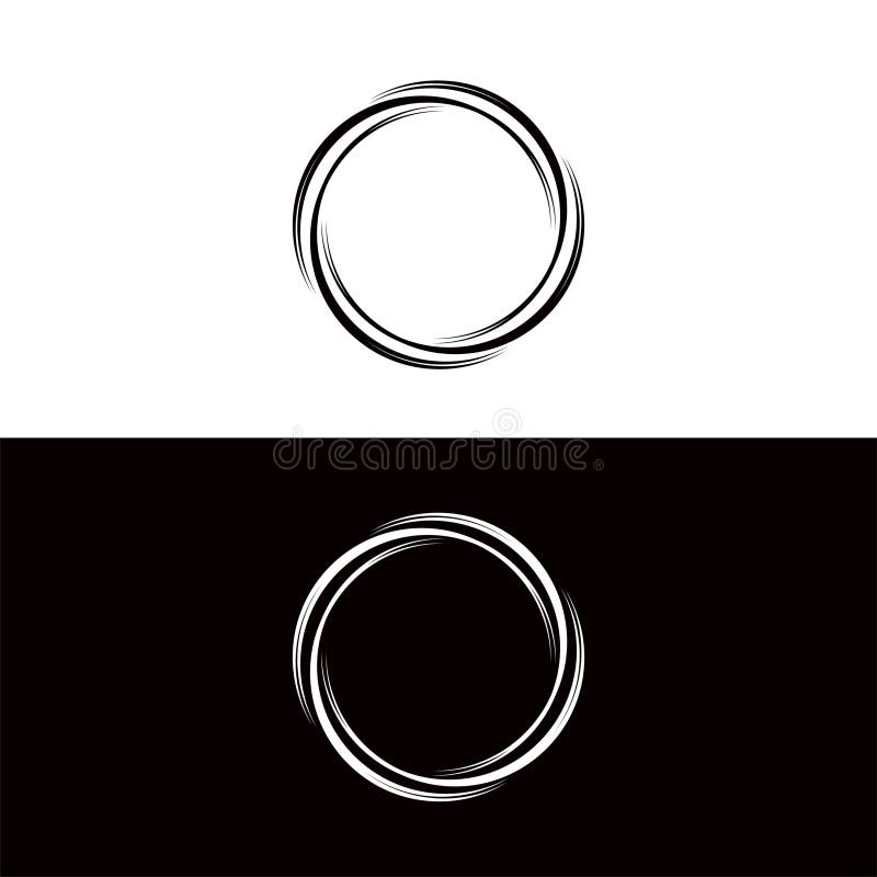 Black and White Circle Vector Logo Template Stock Vector - Illustration ...