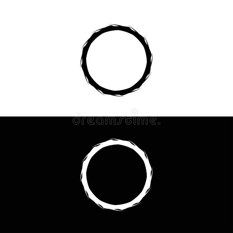 Black and White Circle Vector Logo Template Stock Illustration ...
