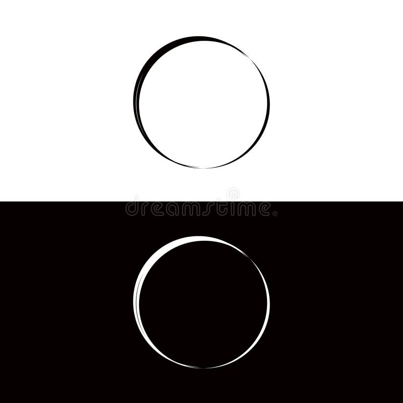 Black and White Circle Vector Logo Template Stock Vector - Illustration ...