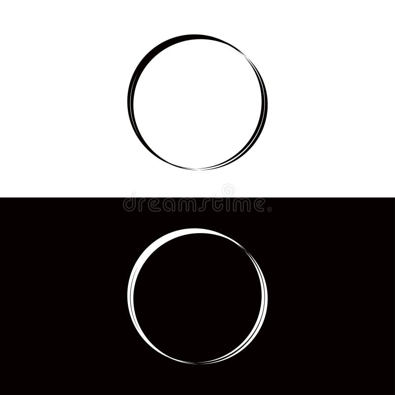 Black and White Circle Vector Logo Template Stock Vector - Illustration ...