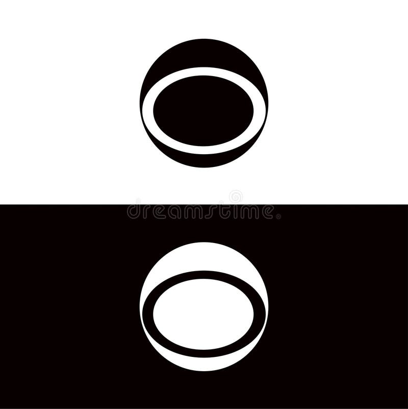 Black and White Circle Vector Logo Template Stock Vector - Illustration ...