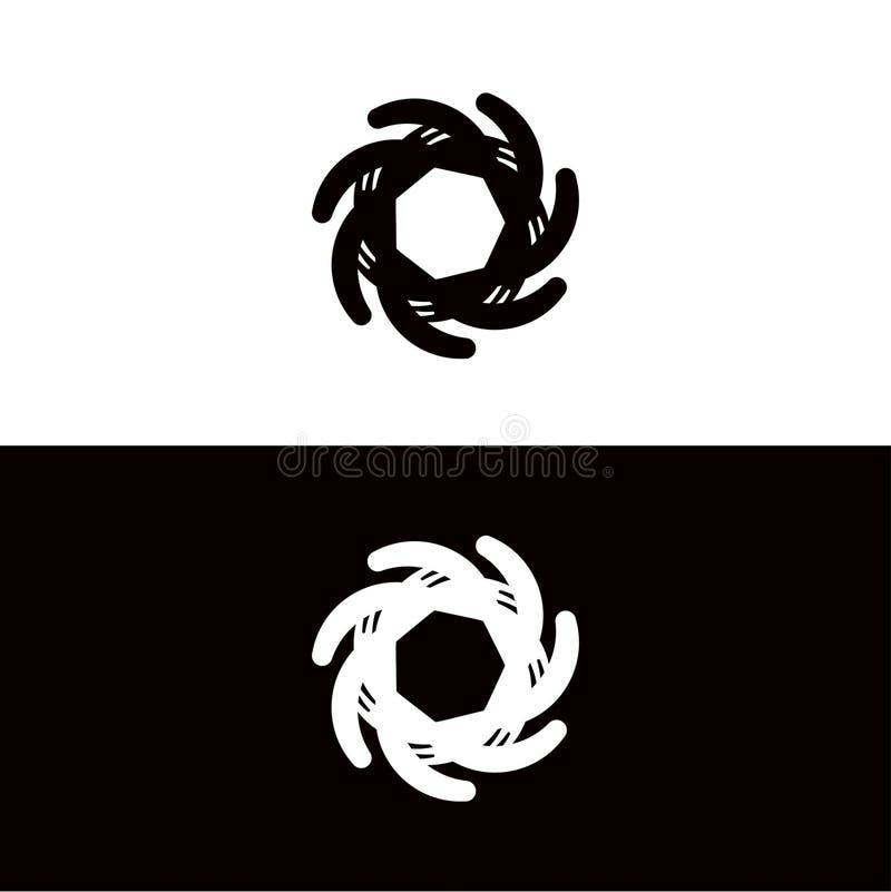Black and White Circle Vector Logo Template Stock Vector - Illustration ...