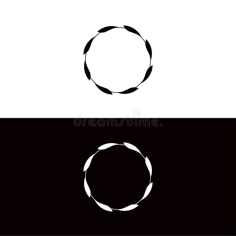 Black and White Circle Vector Logo Template Stock Vector - Illustration ...