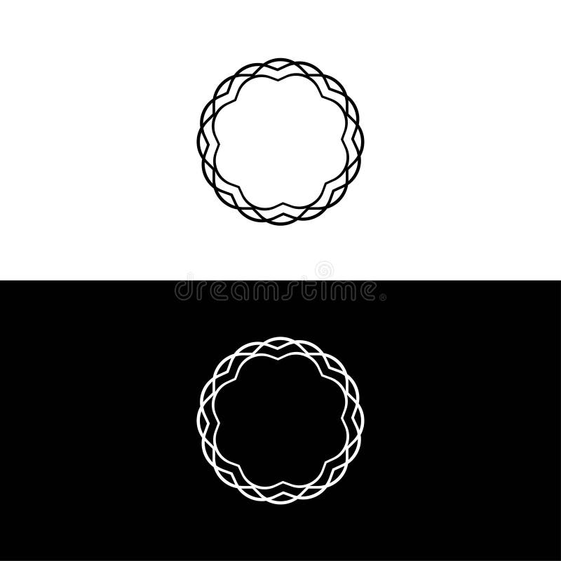 Black and White Circle Vector Logo Template Design Stock Vector ...