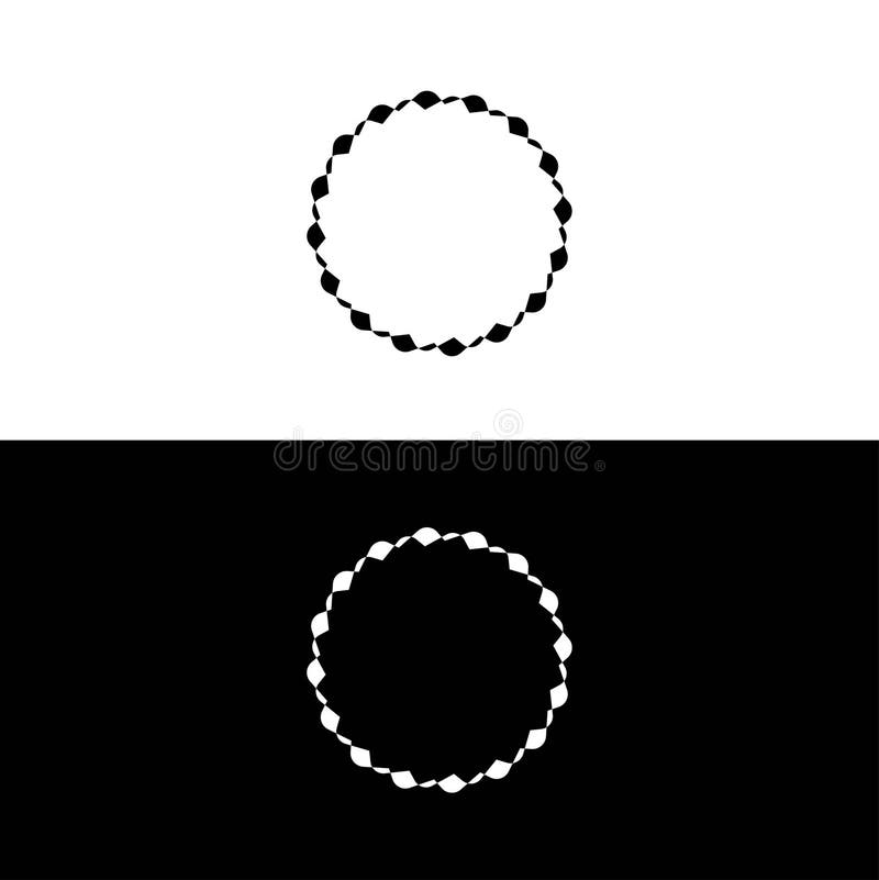 Black and White Circle Vector Logo Template Stock Vector - Illustration ...