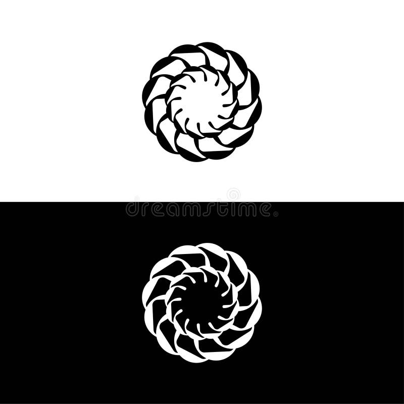 Black and White Circle Vector Logo Template Stock Vector - Illustration ...