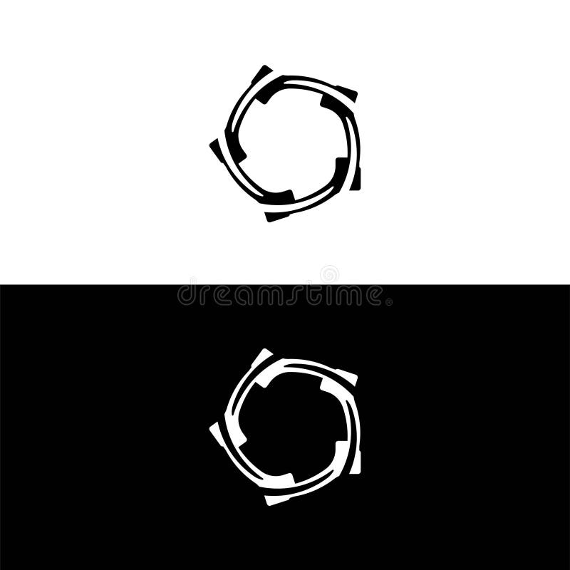 Black and White Circle Vector Logo Template Stock Vector - Illustration ...