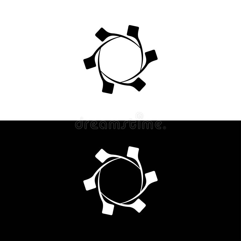 Black and White Circle Vector Logo Template Stock Vector - Illustration ...