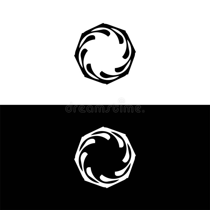 Black and White Circle Vector Logo Template Stock Vector - Illustration ...