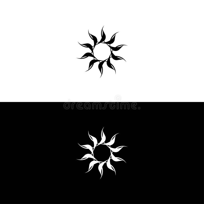 Black and White Circle Vector Logo Template Stock Vector - Illustration ...