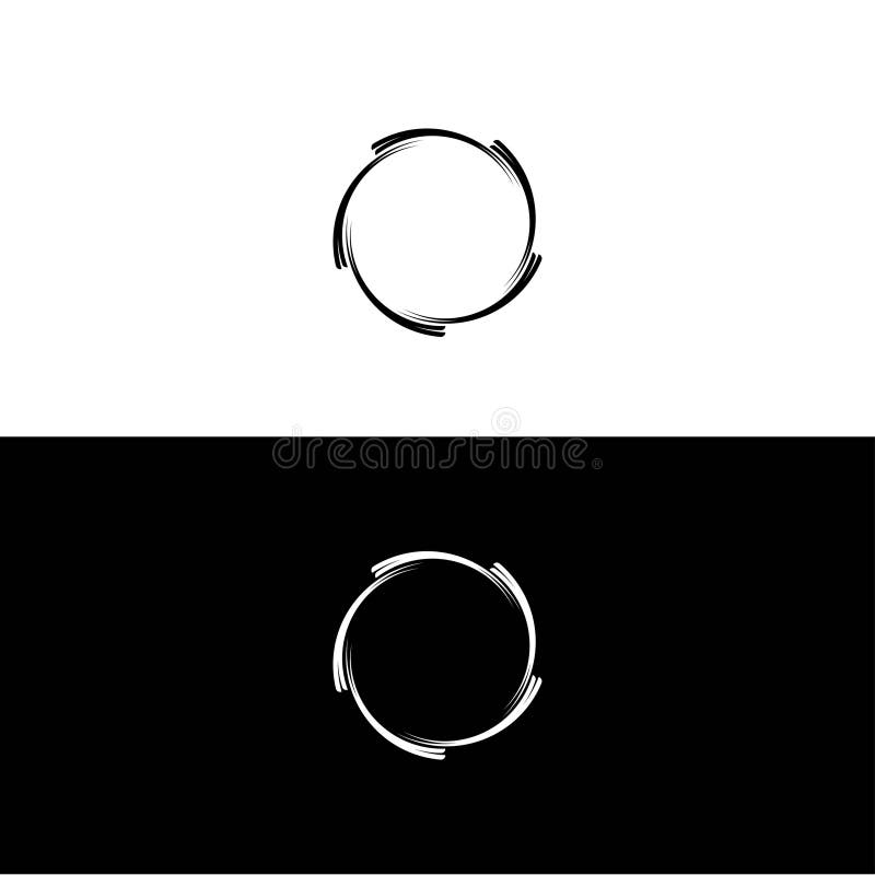 Black and White Circle Vector Logo Template Design . Stock Vector ...