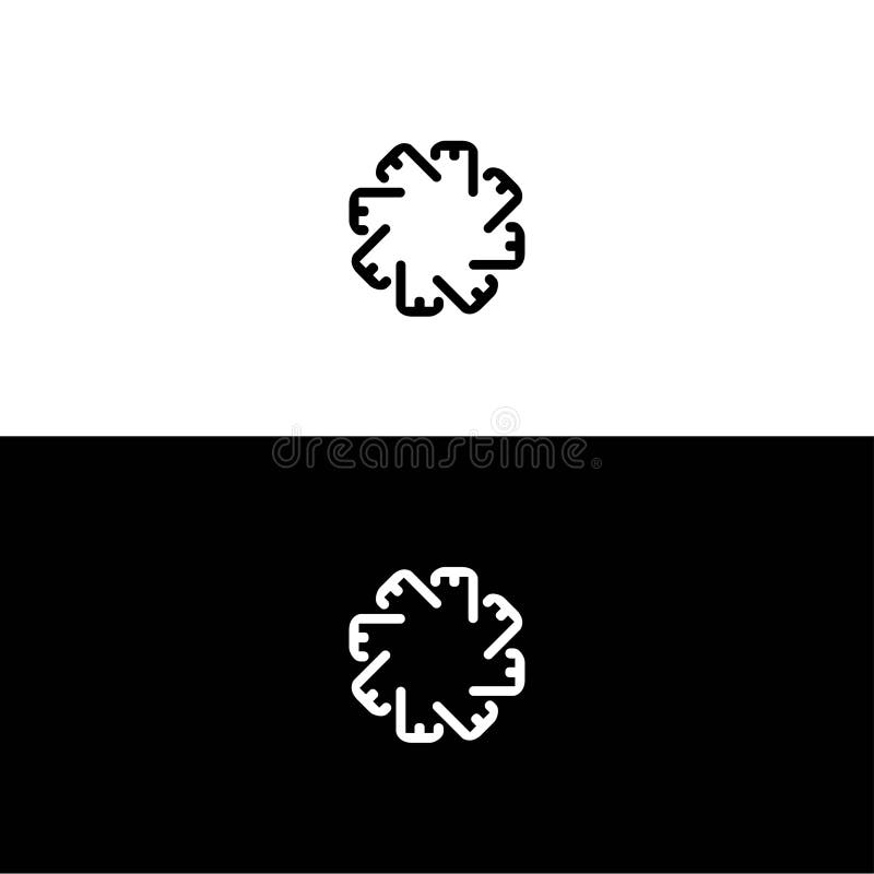 Black and White Circle Vector Logo Template Stock Vector - Illustration ...