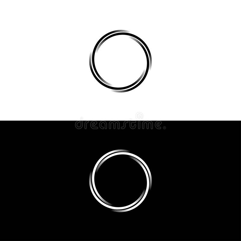 Black and White Circle Vector Logo Template Design . Stock Vector ...