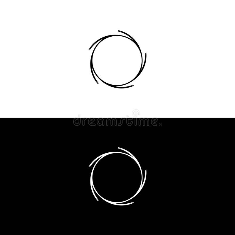Black and White Circle Vector Logo Template Design . Stock Vector ...