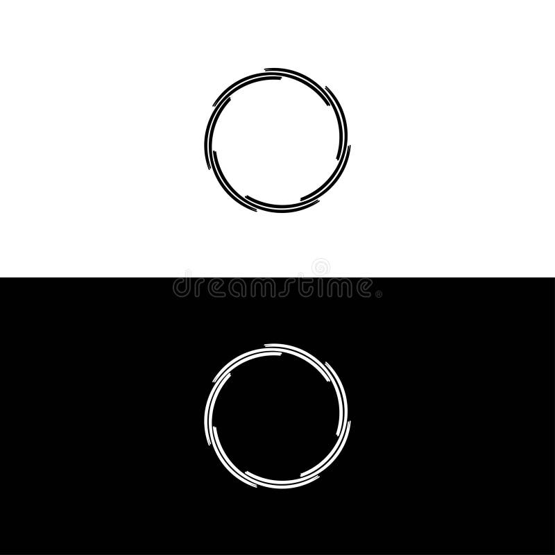 Black and White Circle Vector Logo Template Design . Stock Vector ...