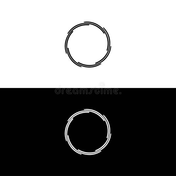 Black and White Circle Vector Logo Template Design . Stock Vector ...