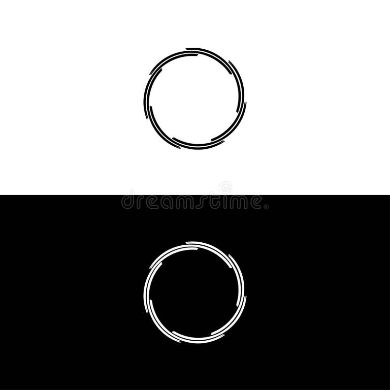 Black and White Circle Vector Logo Template Design . Stock Vector ...