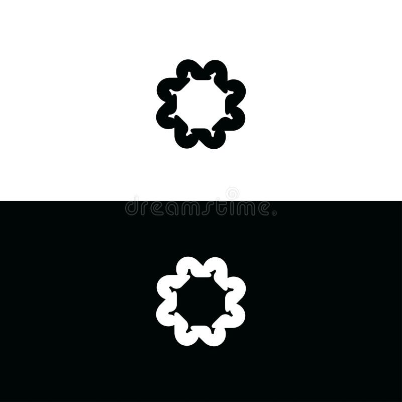 Black and White Circle Vector Logo Template Design. Stock Vector ...