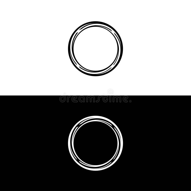 Black and White Circle Vector Logo Template Design . Stock Vector ...
