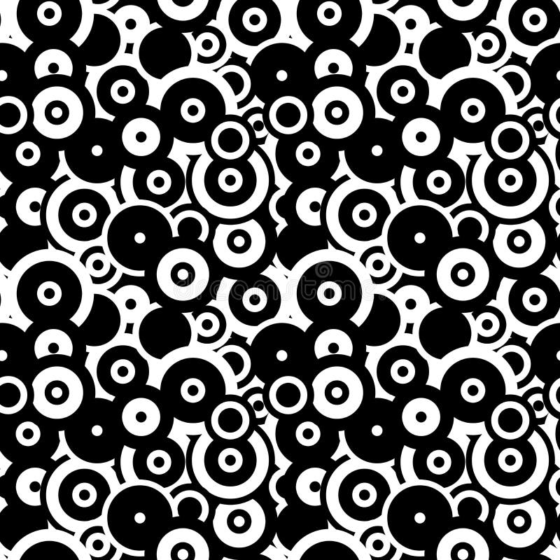 Black and White Circles, Abstract Seamless Pattern Stock Vector ...