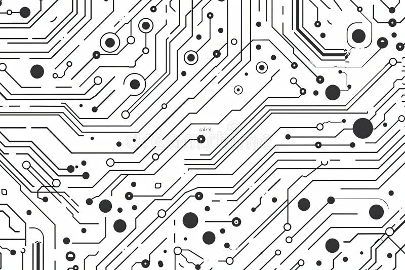 Black and White Circuit Board Pattern Showcasing Intricate Lines and ...