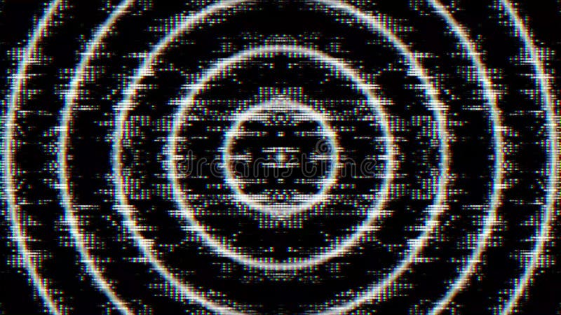 Black and White Circular Glitch Pattern with Concentric Circles. Stock Video - Video of intro ...