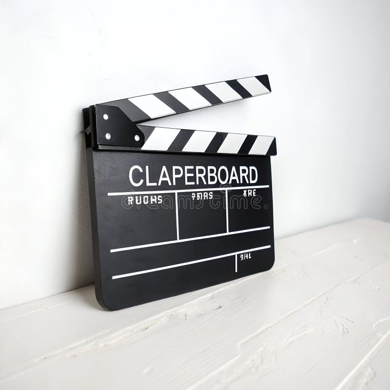 Black and White Clapperboard Isolated on White Background Stock Illustration - Illustration of ...
