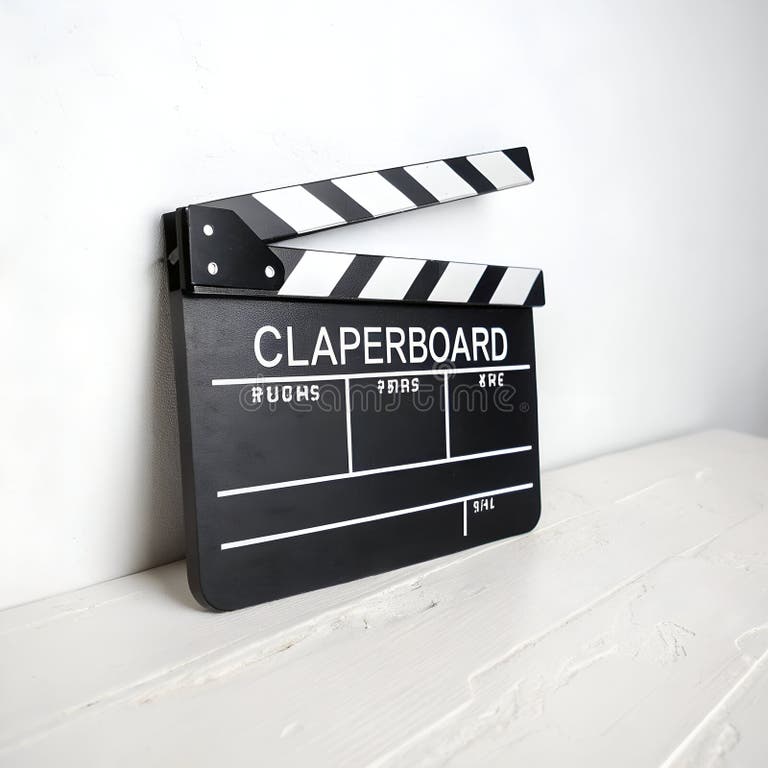 Black and White Clapperboard Isolated on White Background Stock ...
