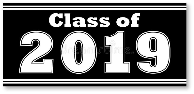 Black and White Class of 2019 Banner Stock Illustration - Illustration ...