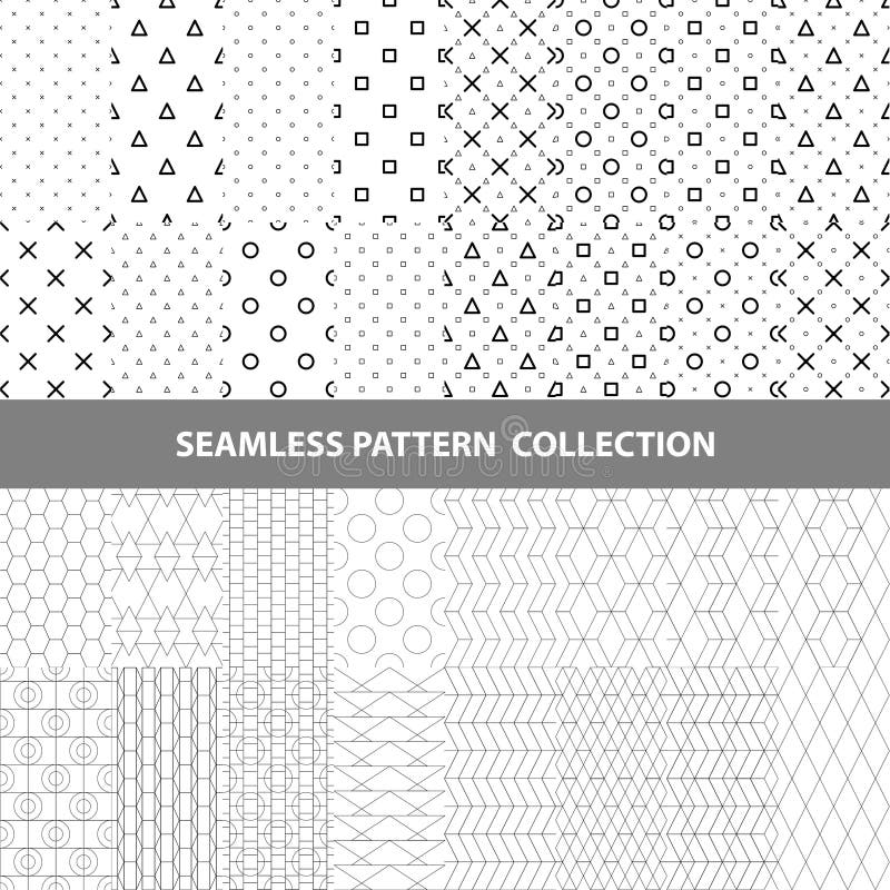 Black White Classic Line Zigzag Vector Abstract Geometric Seamless ...