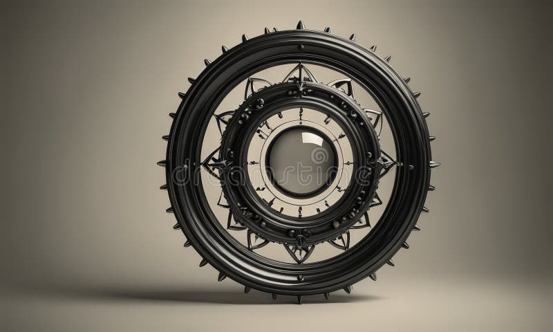 Black and White Clock with Circular Face and Intricate Designs is ...