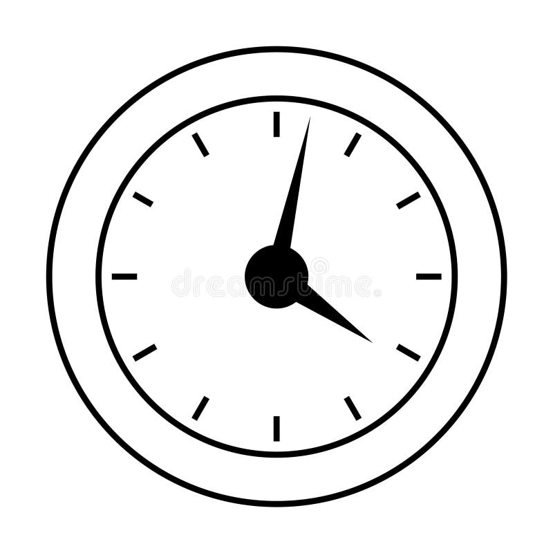Black and White Clock Face Vector with Minimalist Design for Time ...