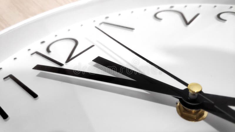 Black and White Clock from 12 O`clock Stock Photo - Image of ticking ...