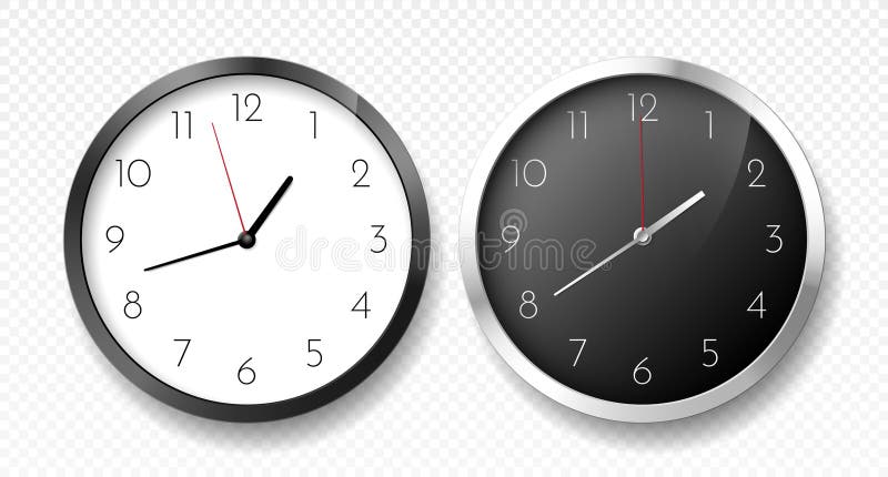 Black and white clock set stock vector. Illustration of business ...