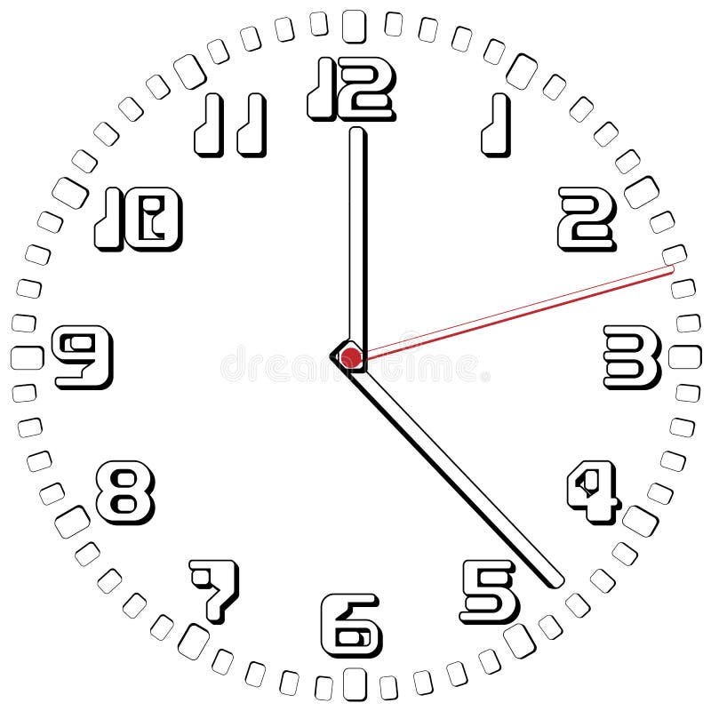 Black and White Clock Simple Fifty-sixth Edition Stock Vector ...