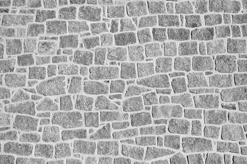 Black and White Close-up of an Irregular Stone Wall. the Rough Texture ...