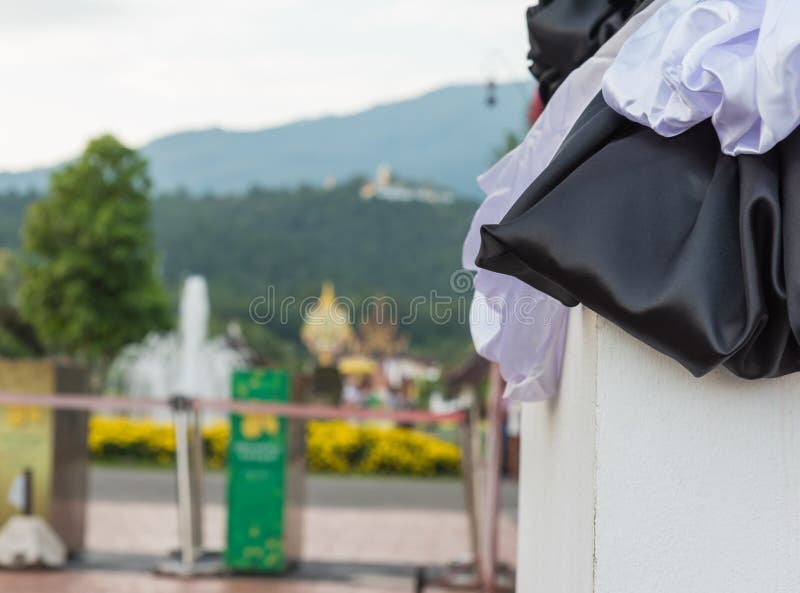 Black and White Cloth Use for Funeral Ceremony Stock Image - Image of ...