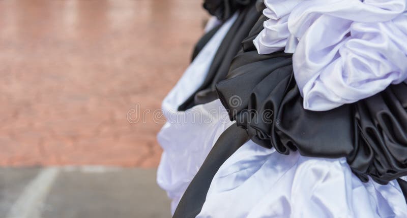 Black and White Cloth Use for Funeral Ceremony Stock Image - Image of ...