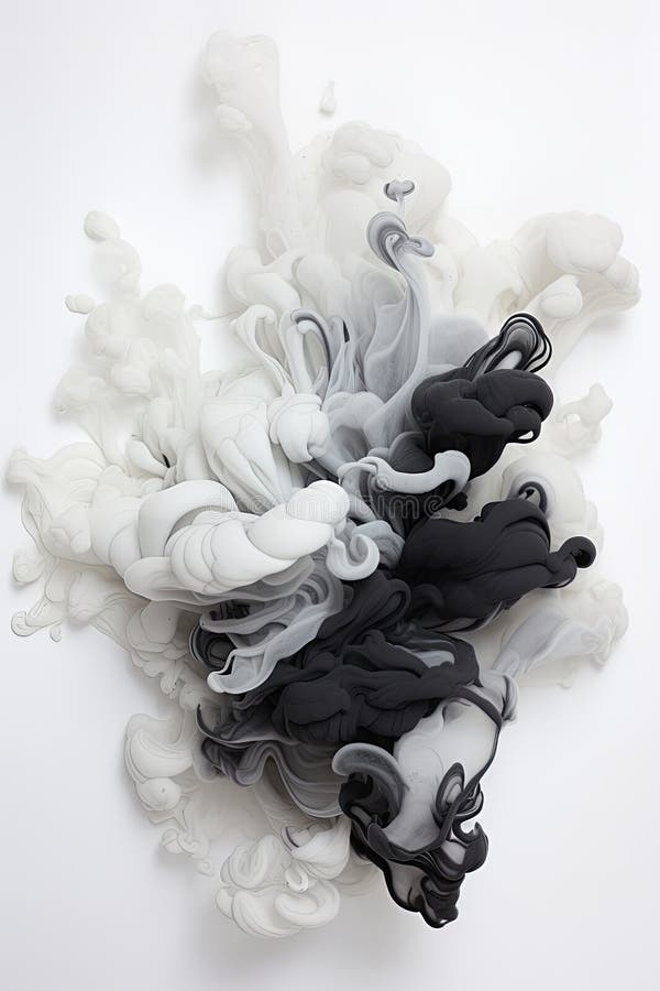 A Black and White Cloud of Ink Stock Illustration - Illustration of ...