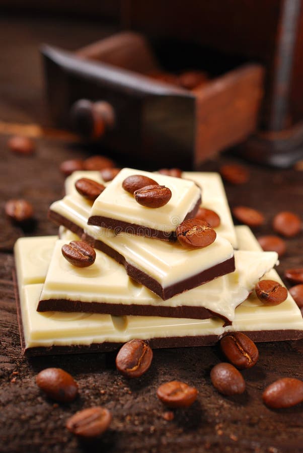 Black and White Coffee Chocolate Bar Stock Image - Image of candy, milk ...